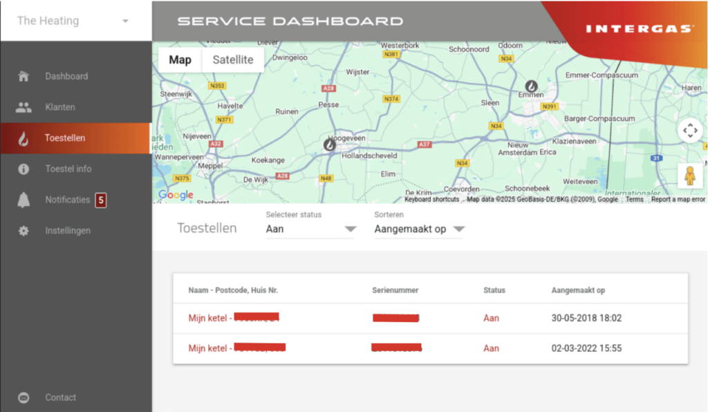 Service Dashboard: Blijf op de hoogte - Intergas